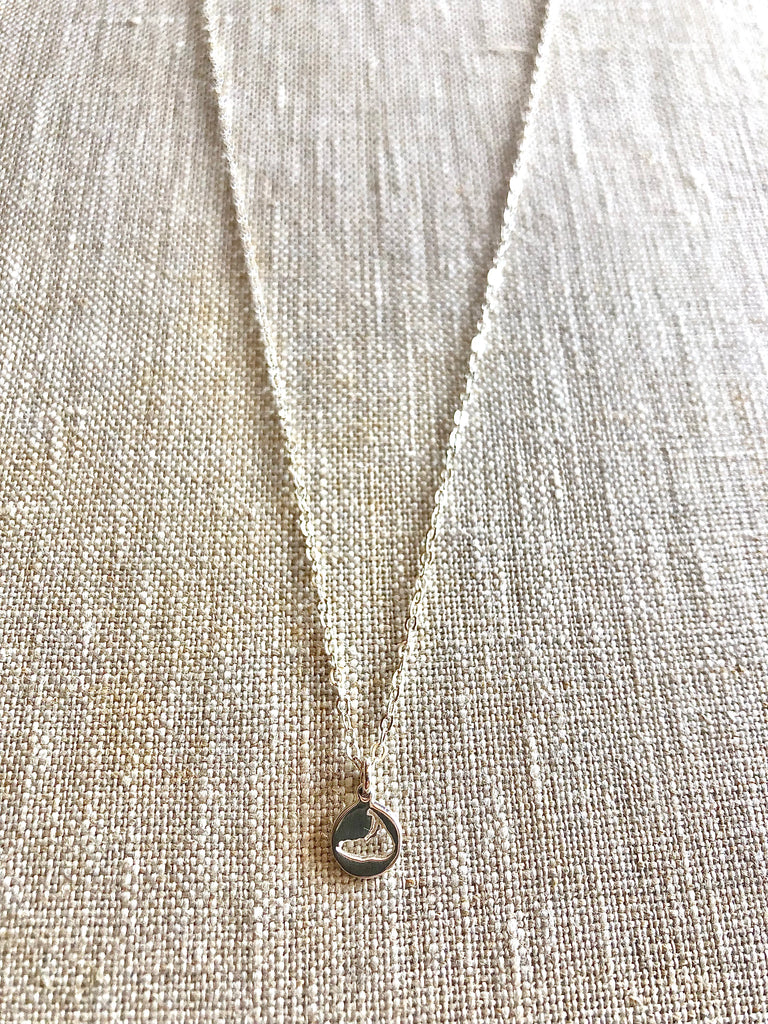 Sterling Silver Tiny Nantucket Island Cut Out Necklace – ACK 4170®