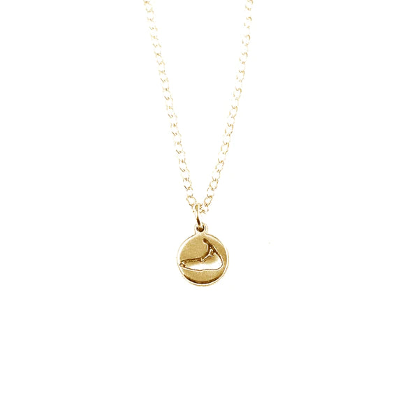 Gold Tiny Nantucket Island Cut Out Necklace – ACK 4170®