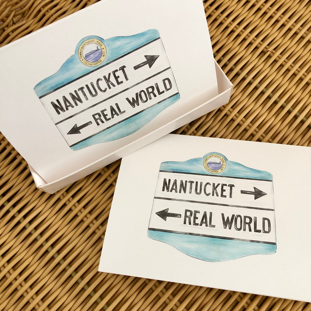 Nantucket / Real World Sign Watercolor Boxed Card Set – ACK 4170®