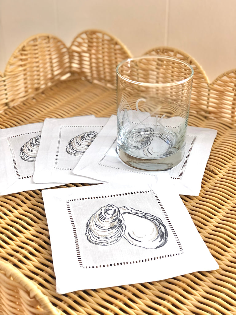 Shucked Oyster Linen Cocktail Napkin Set – ACK 4170®
